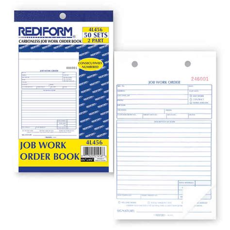 Job Work Order Book By Rediform® Red4l456