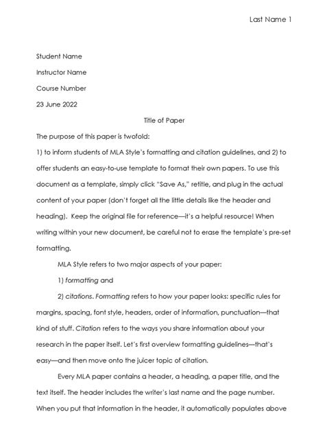 Mla Style Format Guidelines Examples And Templates