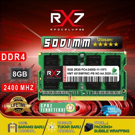 Ram Rx7 Ddr4 8gb 2400 Mhz Pc19200 Ram Laptop Sodimm Garansi Resmi