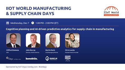 Cognitive Planning And Ai Driven Predictive Analytics In Manufacturing Iiot World Industry