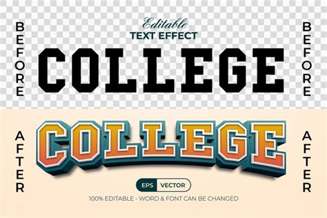 college text effect curved style