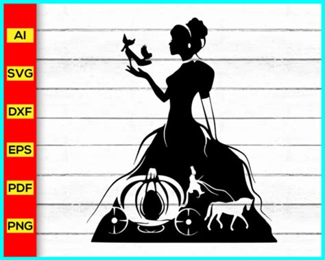 Cinderella Svg Cinderella Clipart Png Princess Silhouette Princess Disney Png