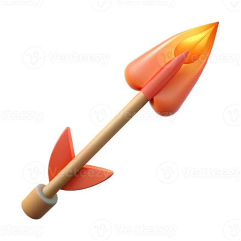 Vibrant Artistic A Single Flaming Arrow Original 59397364 Png