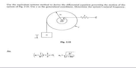 Solved Use The Equivalent Systems Method To Derive The
