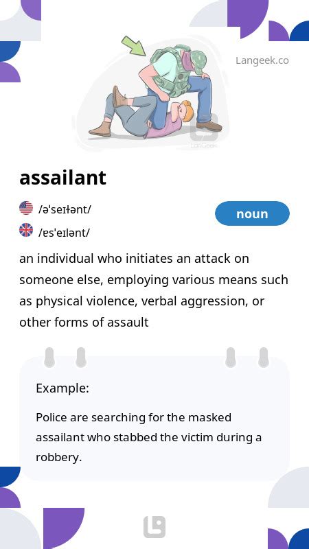 Definition And Meaning Of Assailant Picture Dictionary