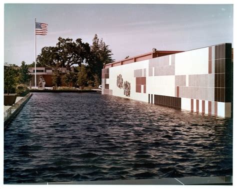 Partial View Of The Ibm San Jose Plant Reflecting Pool And Art Wall