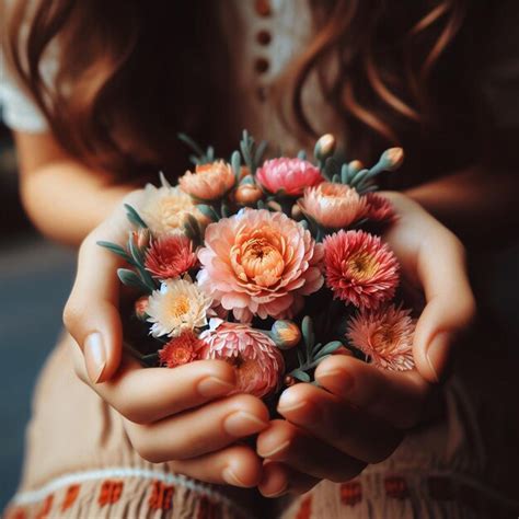 Premium Photo Close Up On Hand Holding Flower