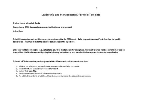 D156 Cpe Record Final Mr Leadership And Management E Portfolio