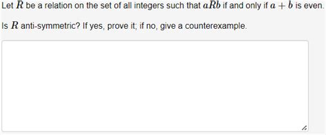 Solved Let R Be A Relation On The Set Of All Integers Such Chegg
