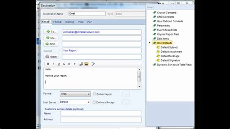 Insert The Values In Crystal Report Fields Youtube
