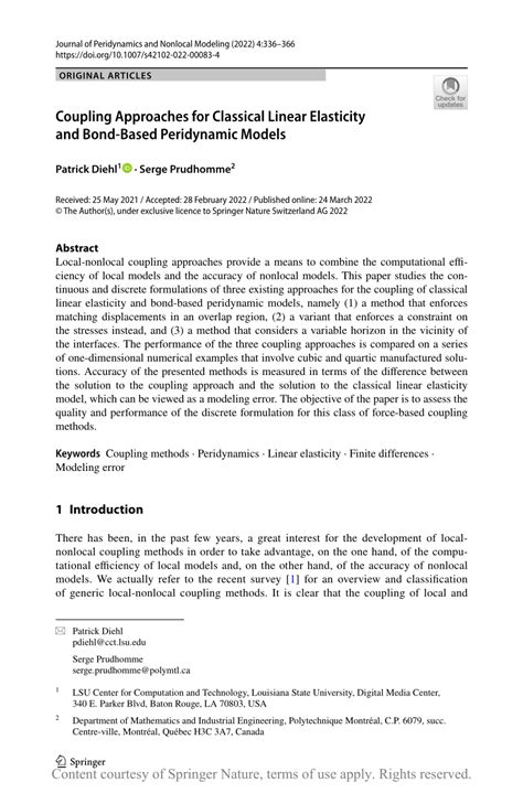 coupling approaches for classical linear elasticity and bond based