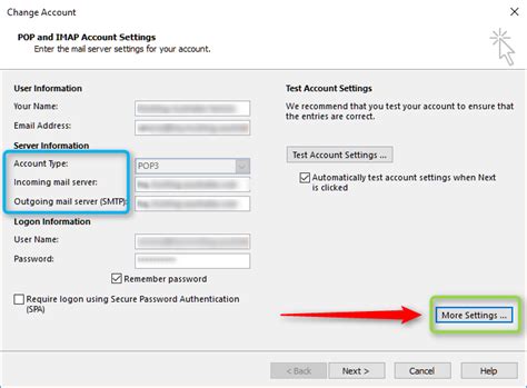 Outlook Access Account Settings Page Earlier Knowledgebase Hosting Australia