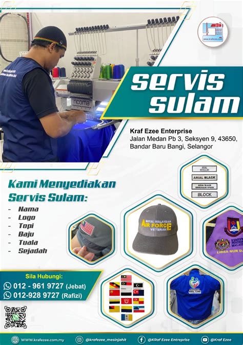 Tempahan Sulam Logo Custom Embroidery Uniform Custom Embroidery