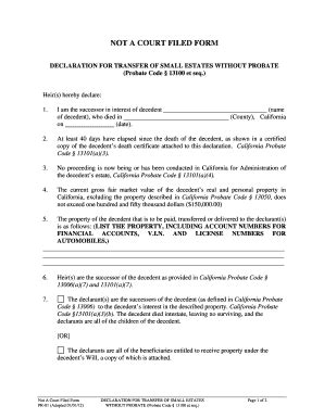 Printable Free Small Estate Affidavit Form Templates Fillable Samples In PDF Word To