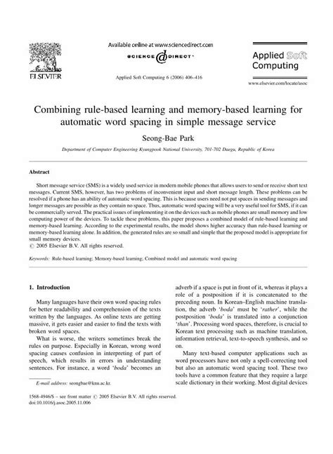 Pdf Combining Rule Based Learning And Memory Based Learning For