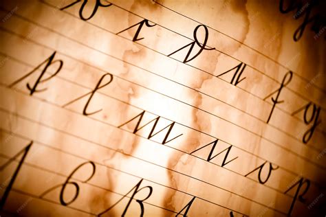 Premium Photo Vintage Old Latin Alphabets On Paper Background Photo