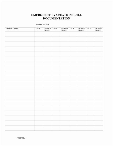 Printable Fire Drill Form Template Theartframe