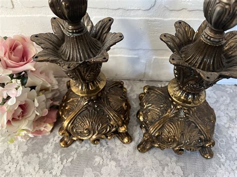 Vintage Ornate Candle Holders Etsy