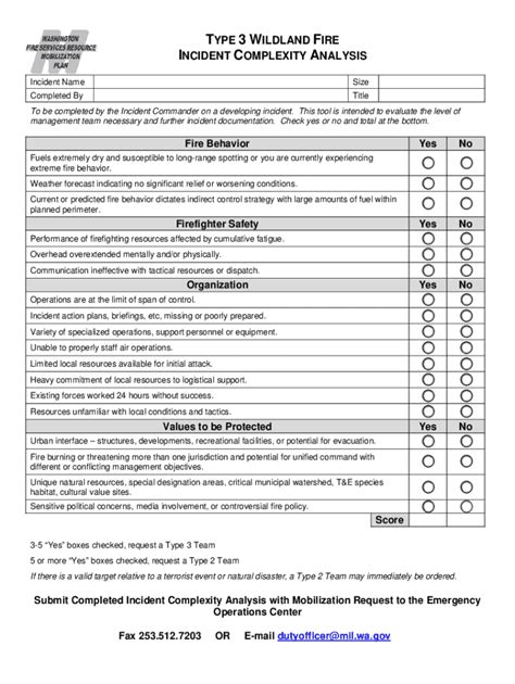 Type 3 Wildland Fire Incident Complexity Analysis Fill Out And Sign Online Dochub