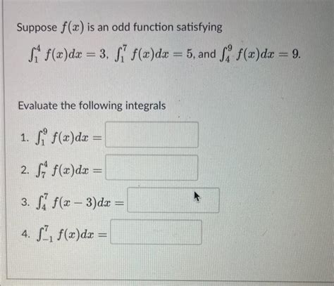 Solved Suppose Fx Is An Odd Function Satisfying