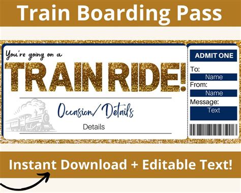 Train Boarding Pass Template Surprise Train Ride Boarding Pass
