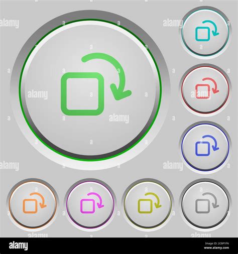 set of color rotate element sunk push buttons stock vector image and art
