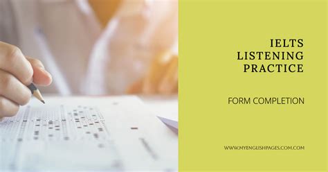 Ielts Listening Ielts Form Completion Practice My English Pages