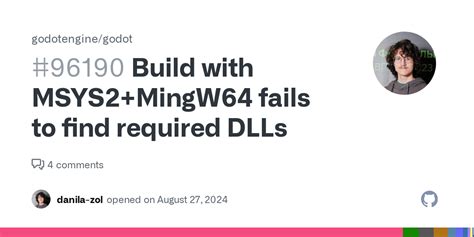 build with msys2 mingw64 fails to find required dlls · issue 96190