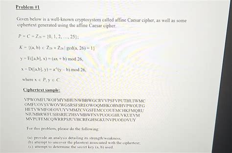 solved given below is a well known cryptosystem called