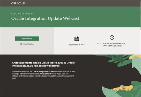Oracle Integration Update Webcast September 21st 2023 Bpi The