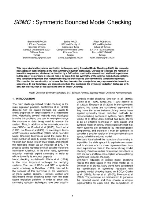 Pdf Sbmc Symmetric Bounded Model Checking