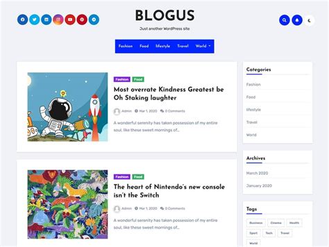 Шаблон Blogus Wordpress обзор 2025 года особенности и функции темы
