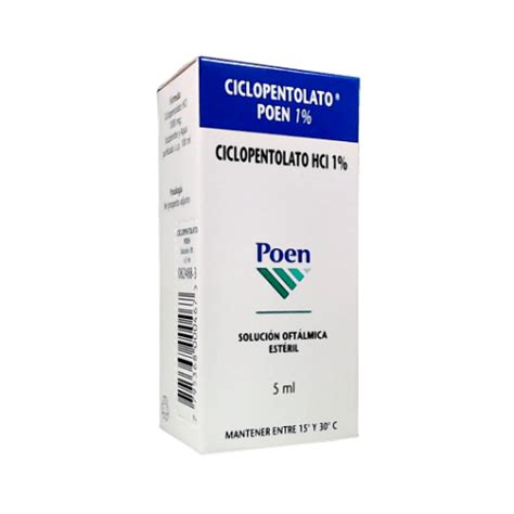 Ciclopentolato Ciclopentolato Clorhidrato 1 Poen Solución Oftálmica X 5 Ml