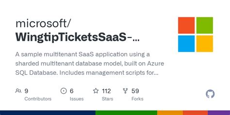 Github Microsoftwingtipticketssaas Multitenantdb A Sample