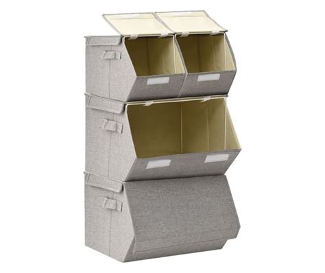 Кутии за съхранение 4 бр текстил сиви Vivre