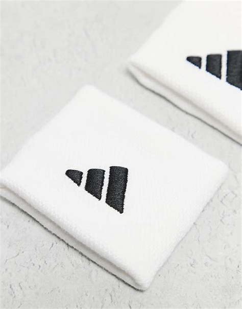 Adidas Tennis Small Wristbands In White Asos