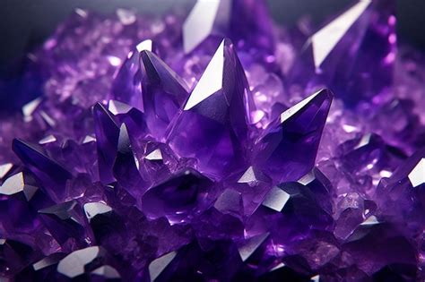 Premium Ai Image Purple Crystals Are Arranged In A Cluster On A Black