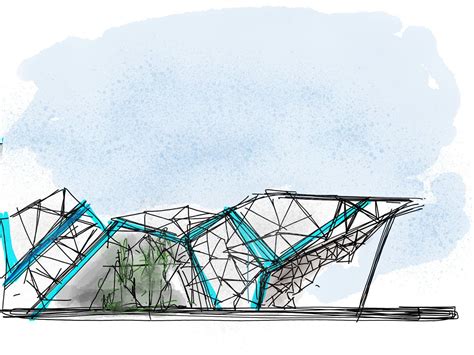 Deconstructivism Facet Architecture Sketch By Architect Nizar Jamal