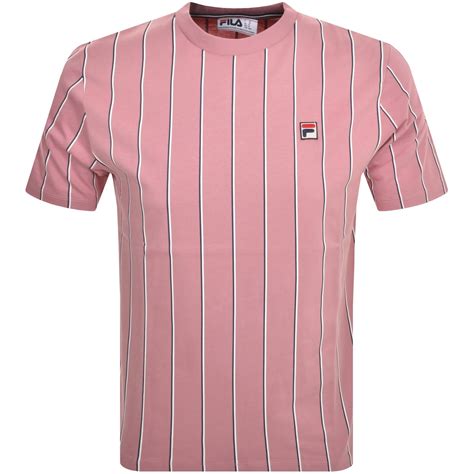 Fila Vintage Pin Striped T Shirt Pink Mainline Menswear Australia
