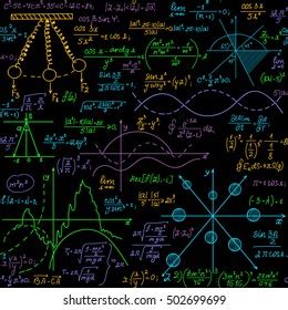 Math Vector Seamless Pattern Multicolored Handwritten Stock Vector Royalty Free