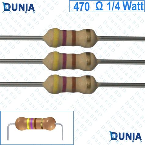 470 Ohm 1 4 Watt Quarter Watt Resistor ±5 470Ω 470 Ohms Carbon Film