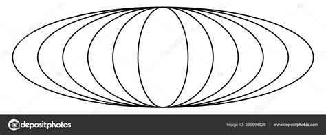 Six Concentric Ellipses Vertical Axis All Ellipses Joined Together Horizontal Stock Vector Image