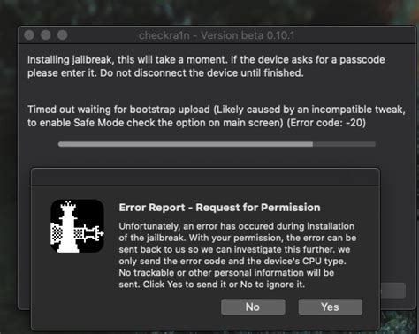 error 20 ios13 4 iphone8 · issue 1194 · checkra1n bugtracker · github