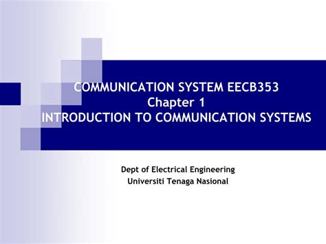 PPT COMMUNICATION SYSTEM EECB Chapter INTRODUCTION TO COMMUNICATION SYSTEMS PowerPoint