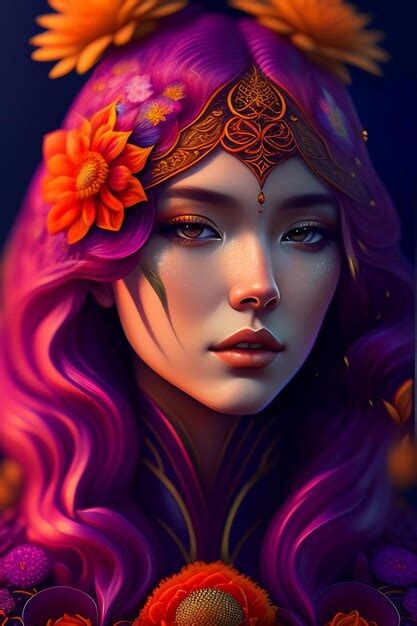 Premium Ai Image A Woman With Colorful Hair And Makeup A Woman