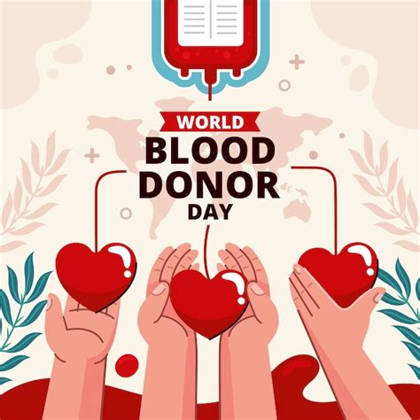 세계 헌혈자의 날을 위한 평면 그림 무료 벡터