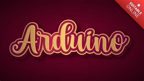 Arduino Editable Golden Happy Birthday Text Effect Generator