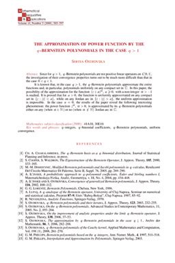 Ele Math Mathematical Inequalities Applications The Approximation Of Power Function By The