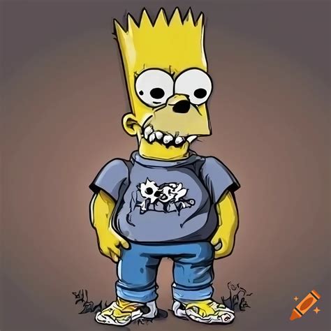 Bart Simpson Totenkopf Tattoo