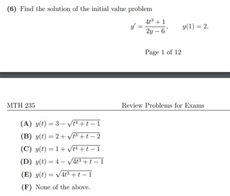 solved 6 find the solution of the initial value problem